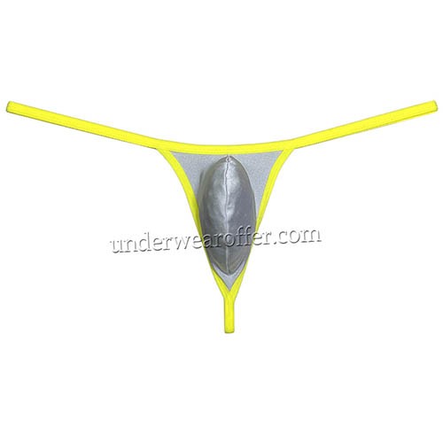 Men's Shiny Bulge Pouch String Thong Underwear T-back Elastic G-string ...